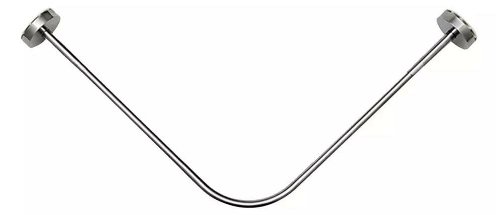 Телескопическая Штанга Для Душа: 80-100 См Из Нержавеющей Стали Без Сверления - Изогнутая L-Образная Конструкция Для Пространства Шторка Для Душа И Сушка Одежды Для Ванной Комнаты