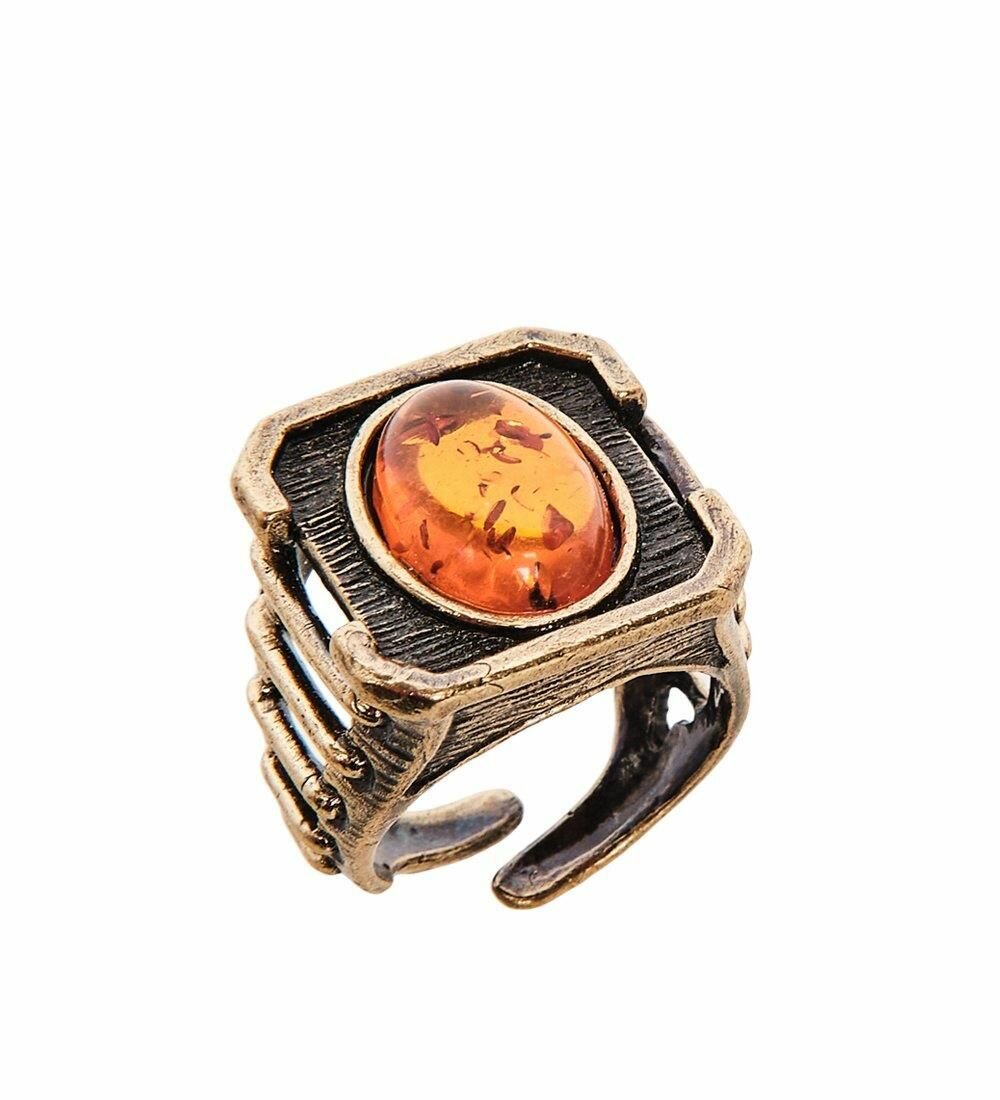 Кольцо Народные промыслы, янтарь