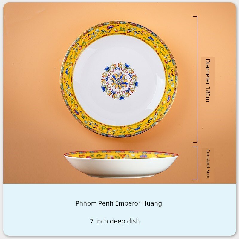 Тарелки и миски в китайском стиле, керамическая посуда для дома, столовая посуда из костяного фарфора, глубокие