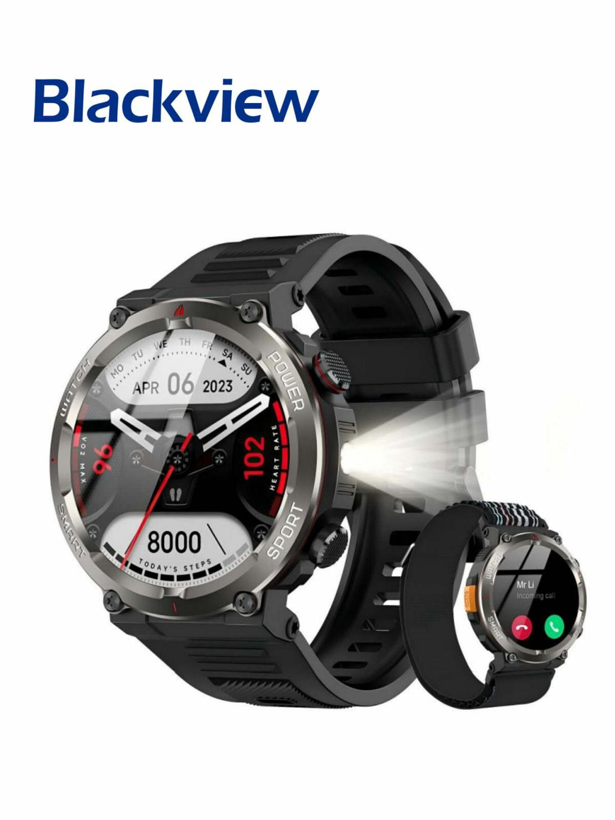 Смарт-часы Blackview W50 Pro с функцией ответа и динамиком для фитнес-трекинга