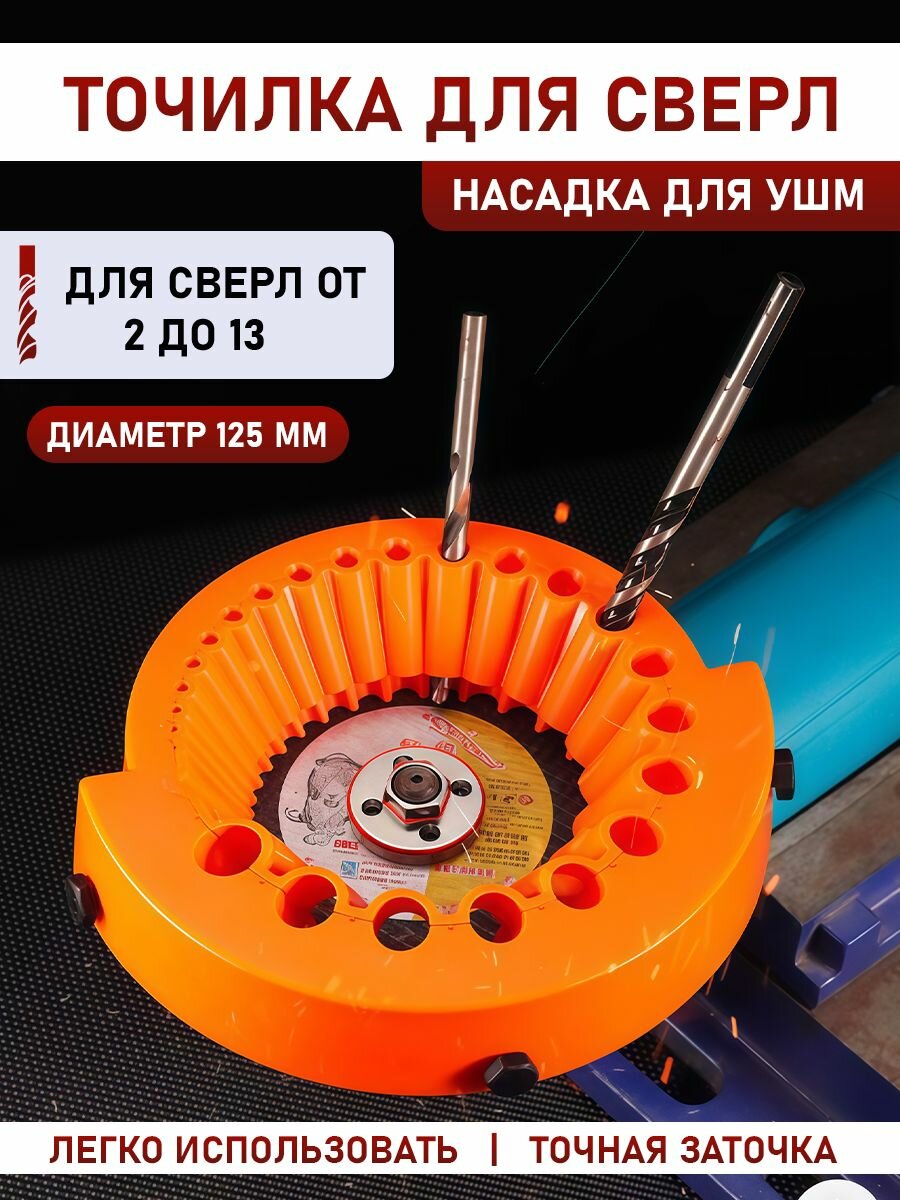 Насадка для заточки сверл на болгарку УШМ 125 мм