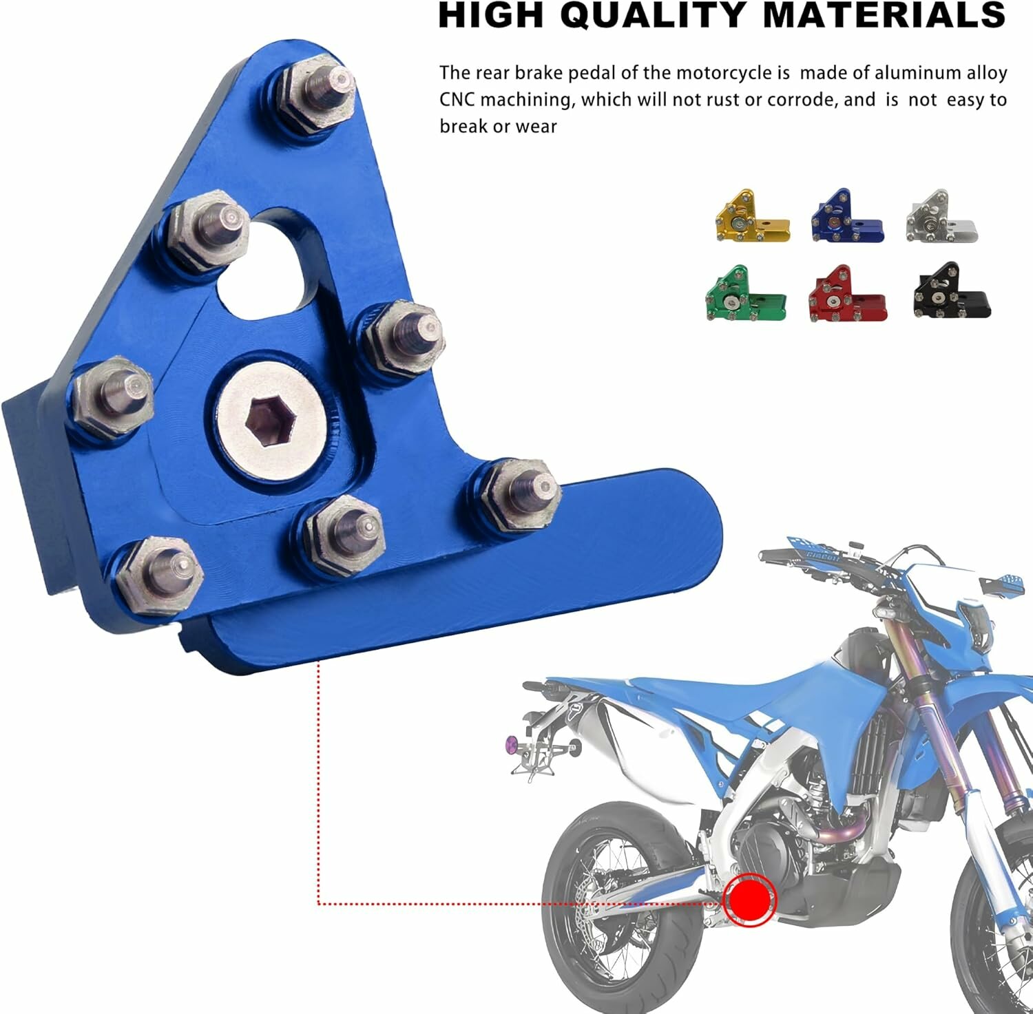 Наконечник рычага заднего тормоза мотоцикла синий