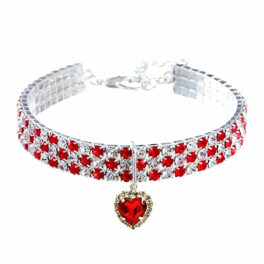 Эластичный ошейник для собак и кошек с подвеской в виде сердца, 6 - M