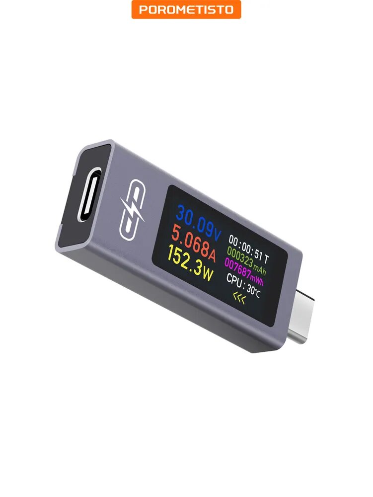 UT02C Многофункциональный USB-тестер, постоянный ток 4 30 В 12 А, быстрая зарядка PD и монитор емкости аккумулятора, измеритель напряжения и тока с ЖК-дисплеем