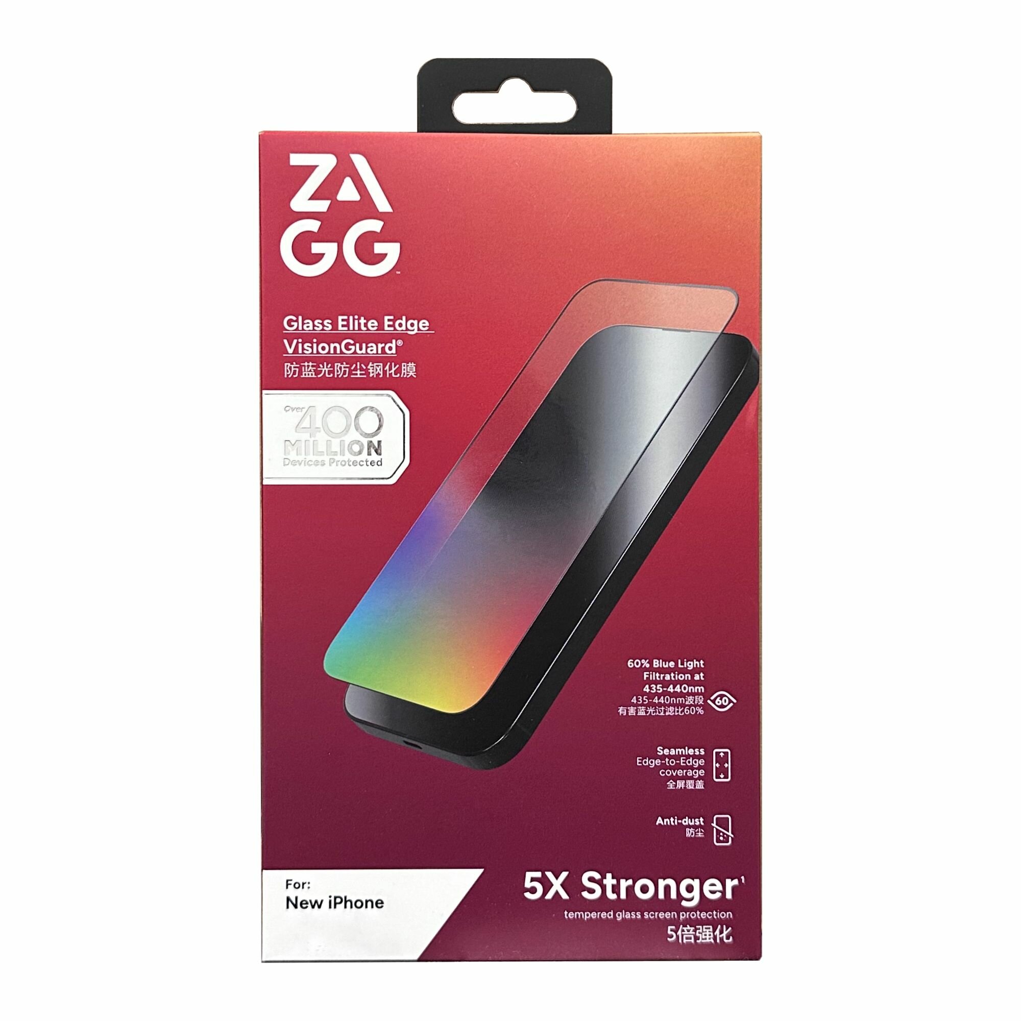 Стекло для iPhone 16 Pro 6.3" VisionGuard ZAGG Glass Plus Edge RPF60 защитное 100115697
