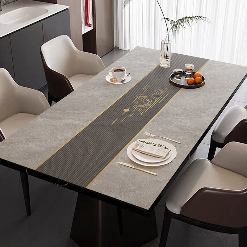 Водонепроницаемая, маслостойкая, термостойкая скатерть из ПВХ, не требующая стирки, кожаная подложка для обеденного стола, легкая в уходе, грязеотталкивающая скатерть для кофейного стола, подложка для стола