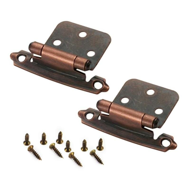 Металлические петли для кухонных шкафов с автоматическим закрыванием, красная патина