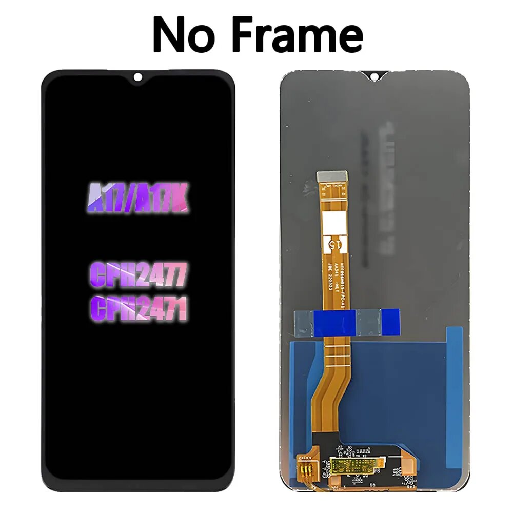 6,56 "высокое качество для OPPO A17/A17k 4G CPH2477 ЖК-дисплей с цифровым преобразователем сенсорного экрана для OPPOA17 CPH2471, замена ЖК-дисплея, ремонт A17K No Frame