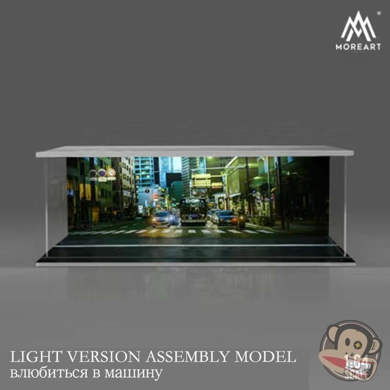 Meiduoxing(moreart) Диорама гараж с подсветкой для машинок для моделей 1:64, Porsche BMW NISSAN RWB BMW HKS ADVAN, Игрушечный гараж, парковка для машинок