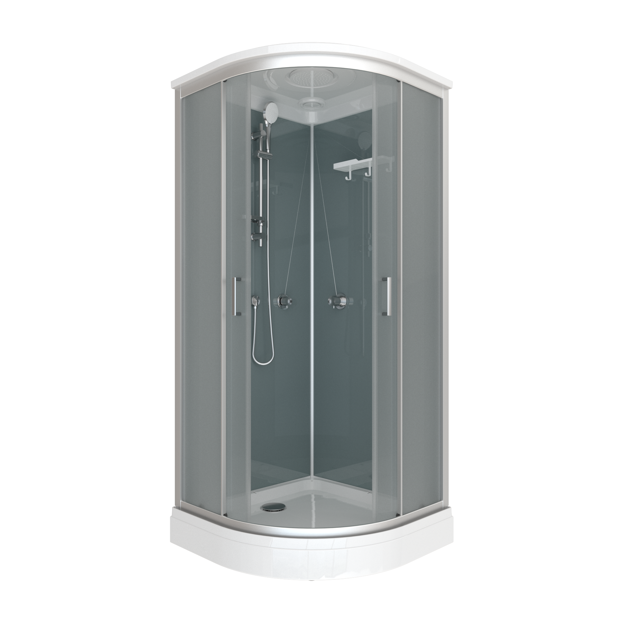 Душевая кабина Triton Прайм-Сатин-Вельвет 90х90 А, стекло - без рисунка, цвет профиля - сатин, 1/4круга