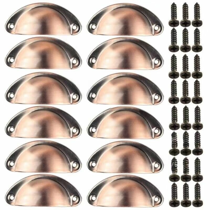 12 шт. Выдвижные ручки для чашек в виде ракушек, Винтажные, для выдвижного ящика шкафа