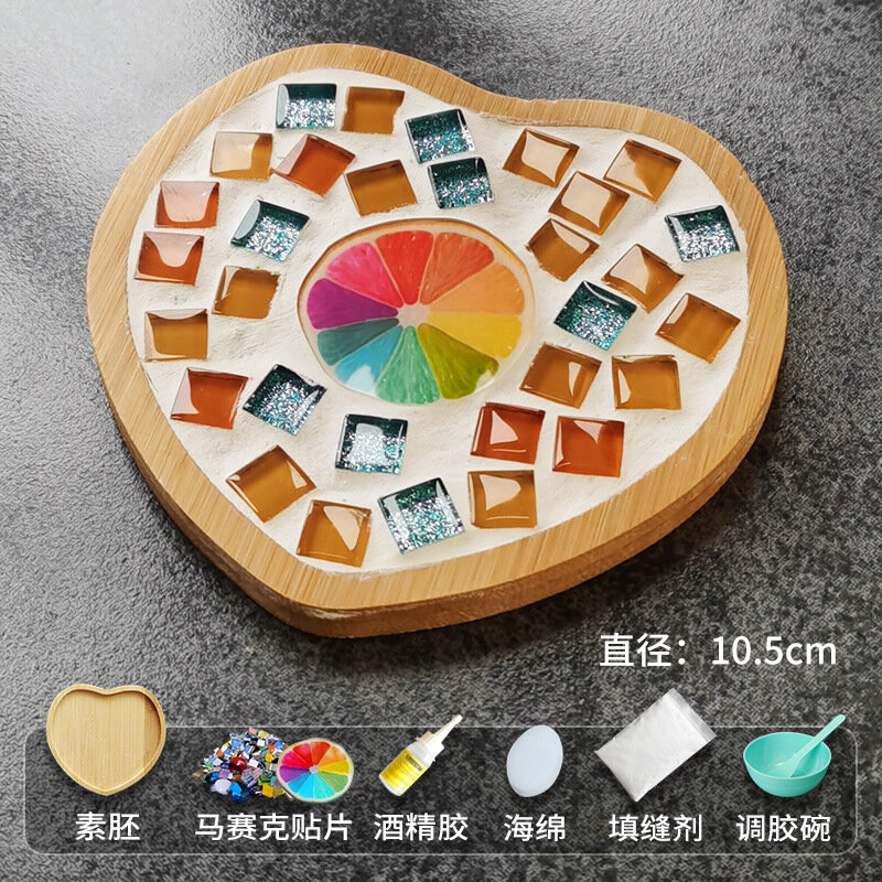 Набор материалов для мозаичных подставок своими руками, ручная работа, креативный коврик для горшка, квадратная пэчворк, детский сад, родитель-ребенок, бамбук
