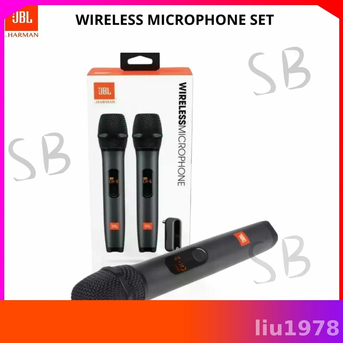 Эксклюзивный комплект JBL для вокала в беспроводном черном исполнении-liu1978