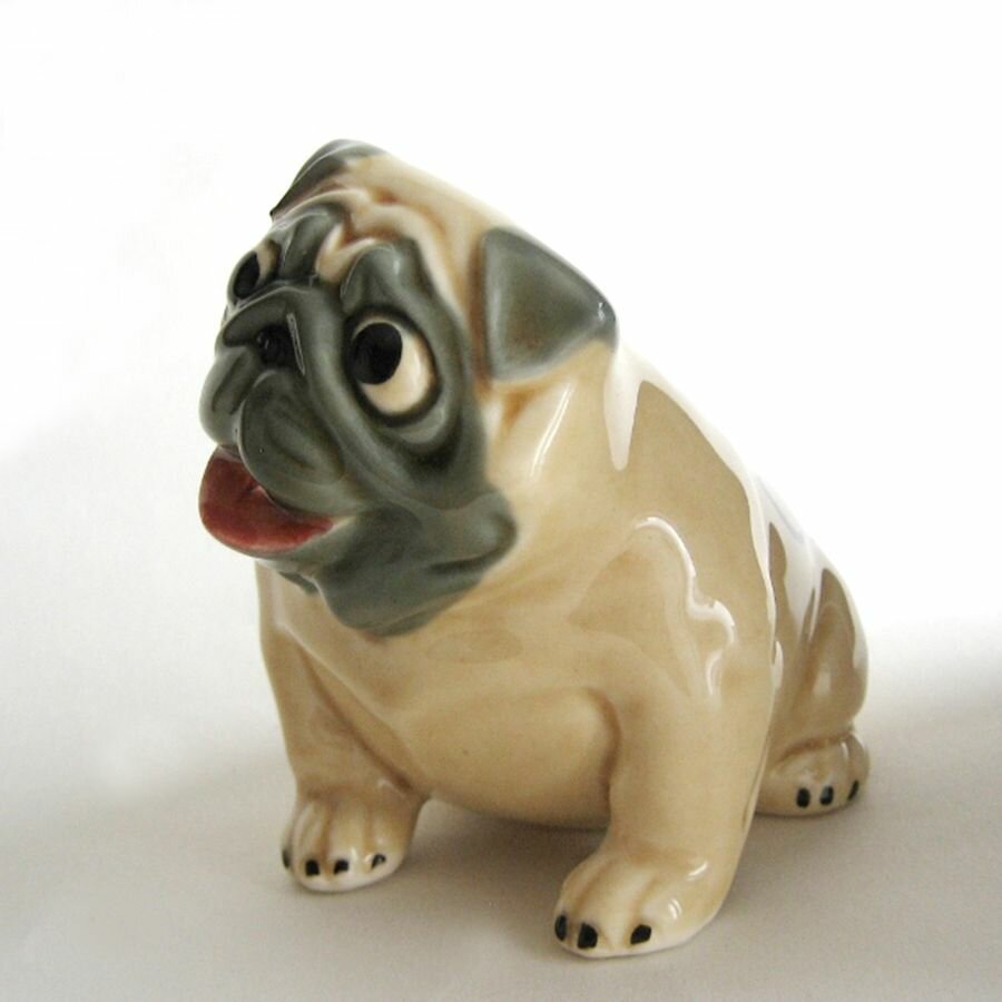Фаянсовая скульптура Мопс mini