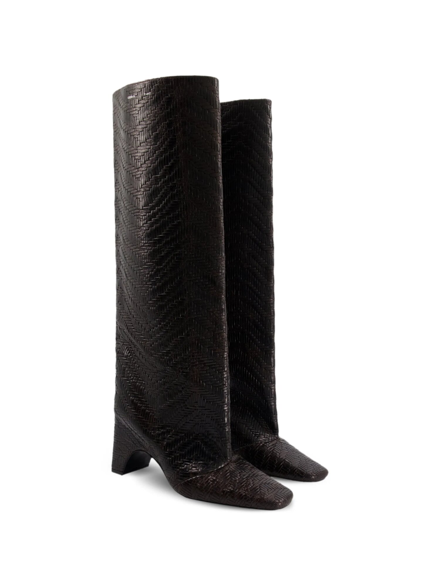 Ботинки Coperni Textured block heel boots, размер 39, brown — фото 1