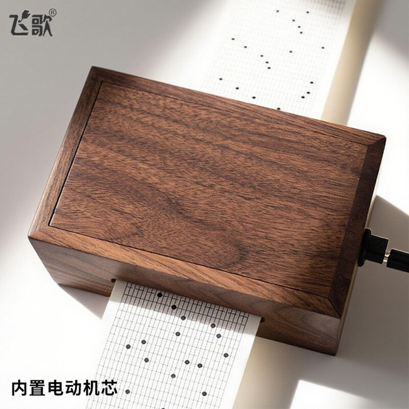 Музыкальная шкатулка Feige 15/30 тонов с ручным приводом и нотами, винтажная деревянная DIY шкатулка с восемью тонами, креативный подарок DIY