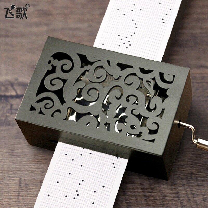 Музыкальная шкатулка Feige 15/30 тонов с ручным приводом и нотами, винтажная деревянная DIY шкатулка с восемью тонами, креативный подарок DIY