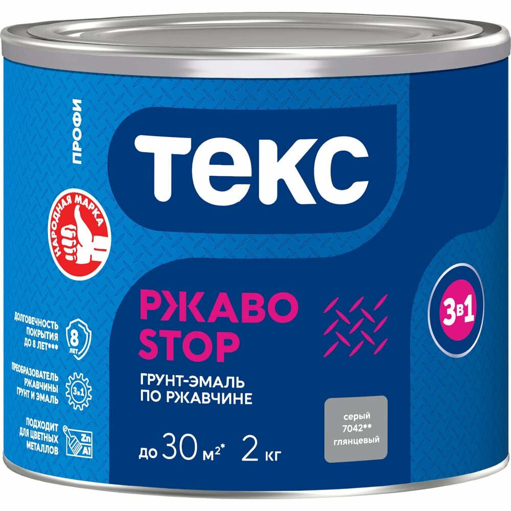 Молотковая грунт-эмаль по ржавчине Текс РжавоStop