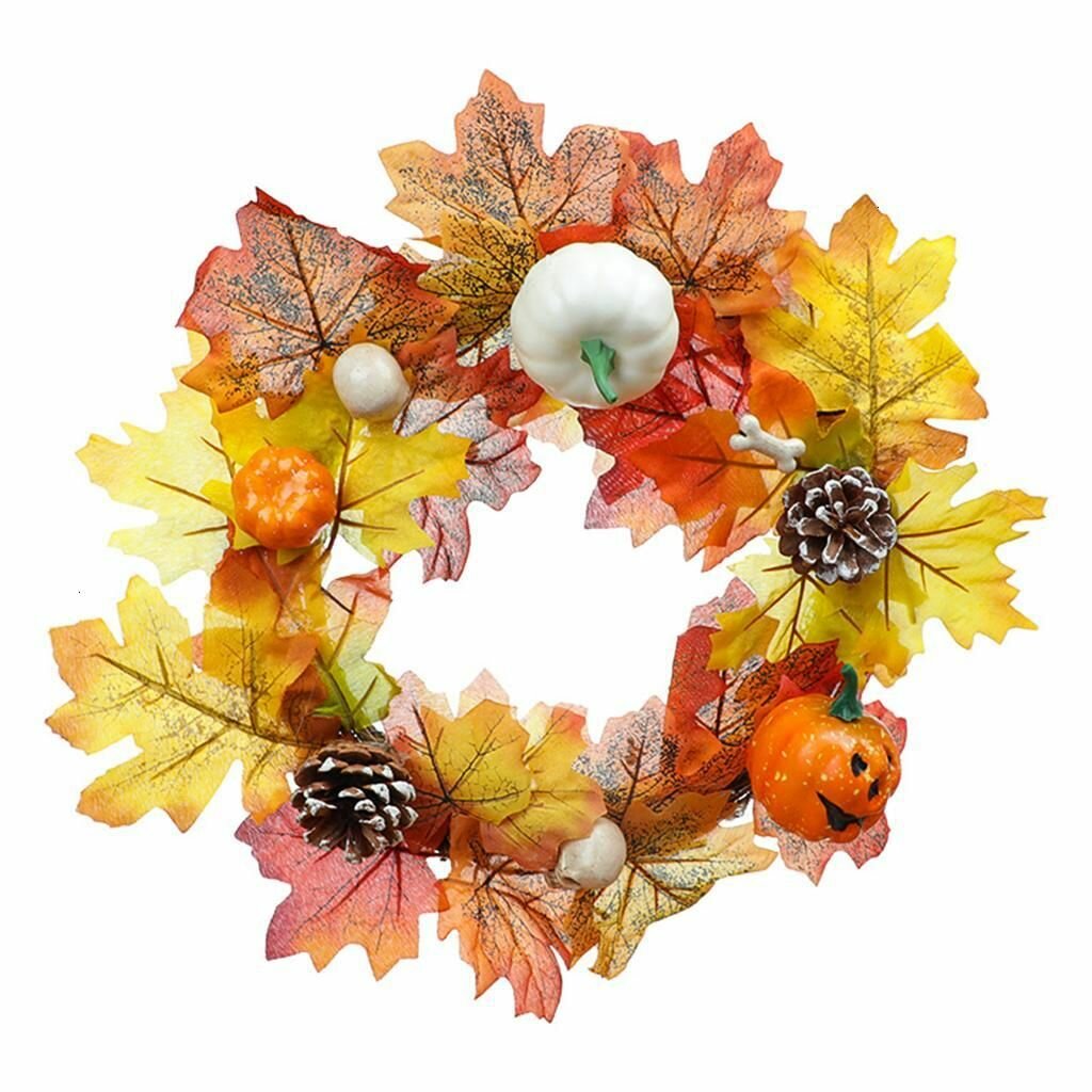 Имитация гирлянды Лесной кленовый лист, череп, подвеска с элементами Хэллоуина-03 Двойные сосновые шишки