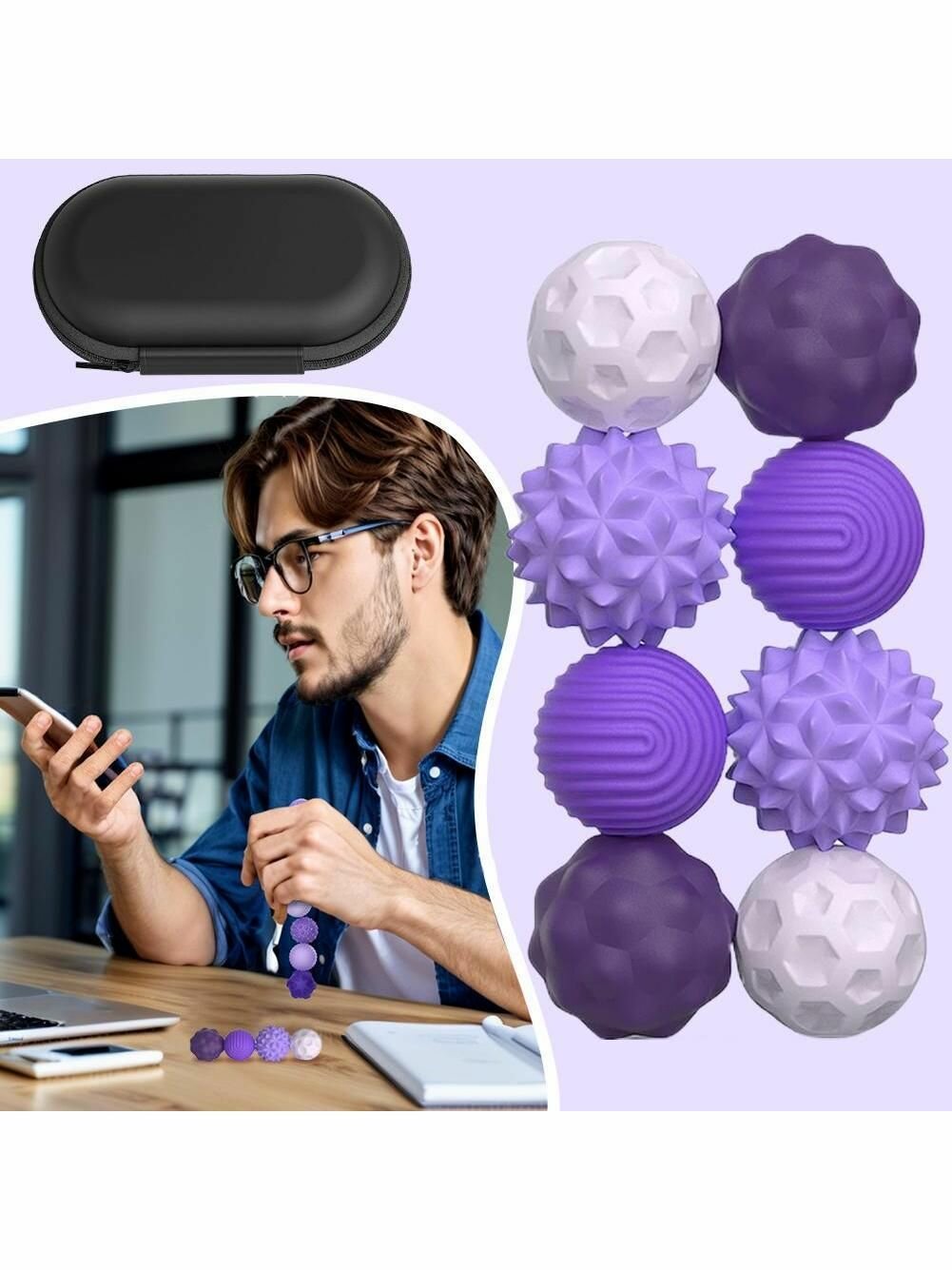 4/8 шт. магнитных сенсорных эластичных массажных мячиков-антистресс