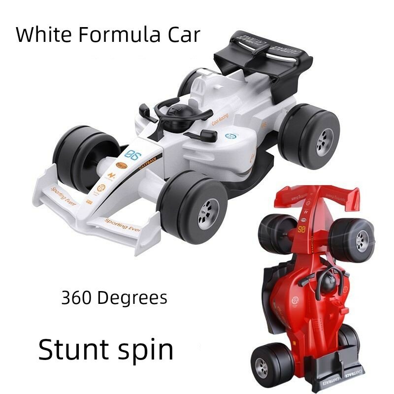 Белая инерционная гоночная машина F1 с 360° вращением, прочная и веселая игрушка для детей