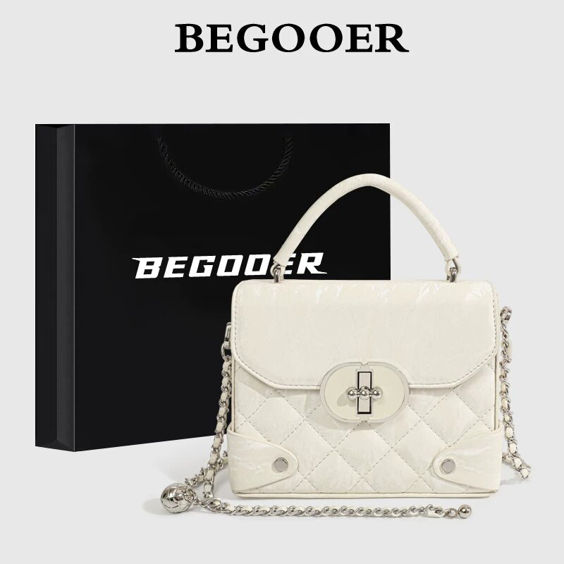 Сумка BEGOOER, высококачественная, маленькая квадратная, весенняя, стеганая, с цепочкой, в стиле Chanel, однотонная, на одно плечо, кроссбоди для женщин