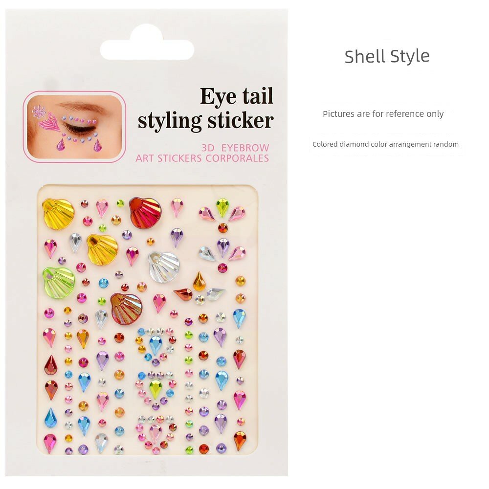 Детские наклейки для макияжа лица, наклейки для украшения на сцене принцессы с бриллиантами и кристаллами, драгоценными
