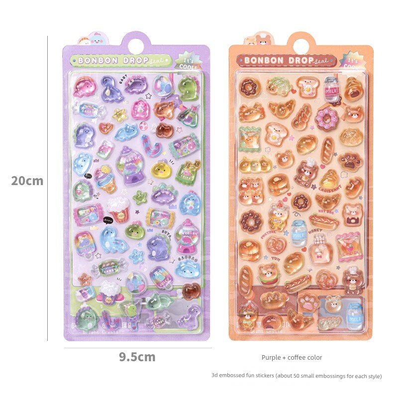 Детские 3D стикеры с рельефным изображением, милые стикеры с девочками, маленькие узоры для украшения телефона, стикеры