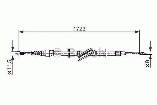 Трос ручного тормоза BOSCH 1987477686 VAG-05 1723 мм