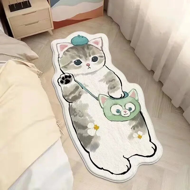 Декоративный ковёр DUOFEIYA Картон кот 60x160cm, Cartoon Cat (11)