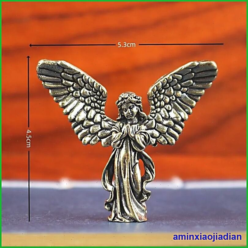 Медная статуэтка ангела-хранителя, маленькая, для рукоделия