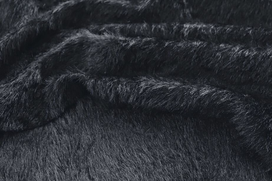 Альпака трикотаж длинноворсовая "Черная", ширина 150см, длина 100см