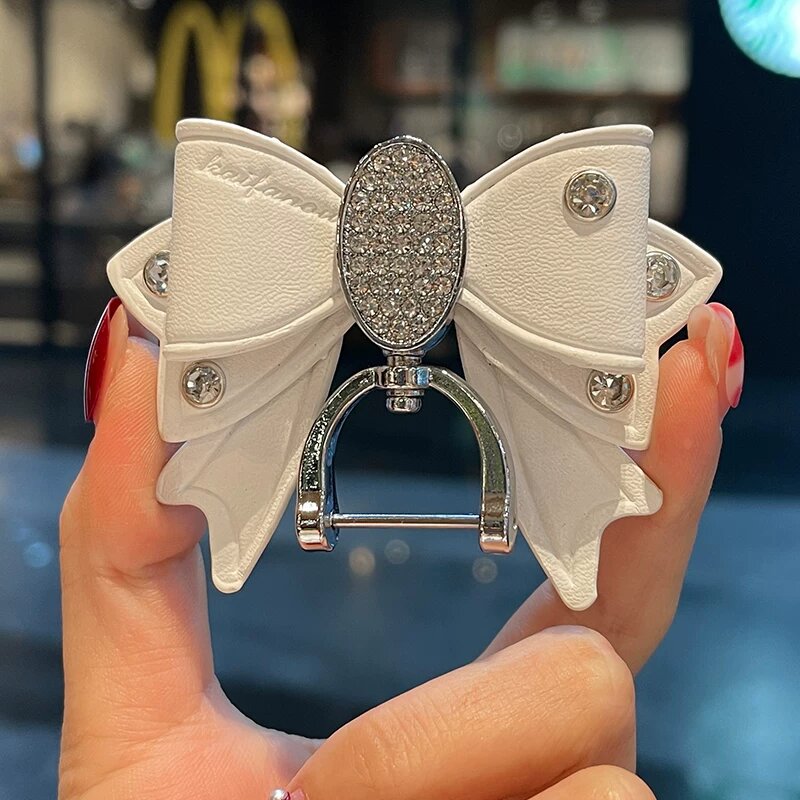 Брелок для ключей от машины, изысканный женский брелок, с бантом, брелок с номером для защиты от потери,