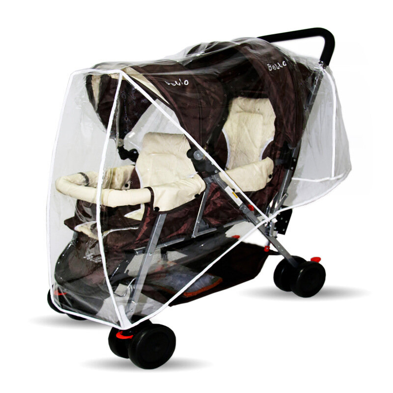 Дождевик для двойной коляски, ветровое стекло, двойной передний и задний, левый и правый сиденья, дождевик, универсальный тип