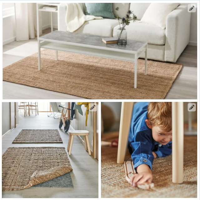 Коврик икеа лохальс 150*80 джут-золотое волокно, натуральный природный состав, IKEA LOHALS лохальс Арт.203.074.81