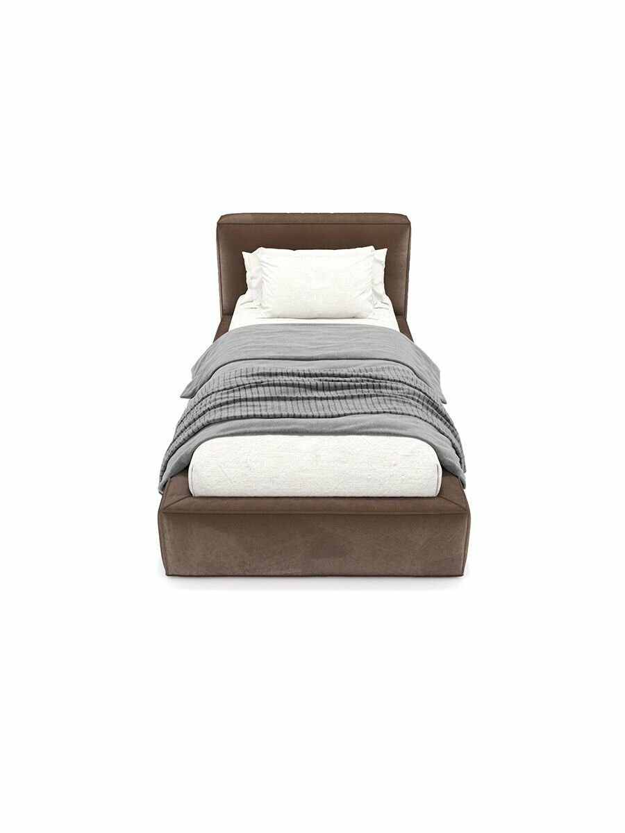 Бональдо - кровать односпальная, мягкое изголовье, спальное место 200х80, без матраса, без декор складок.