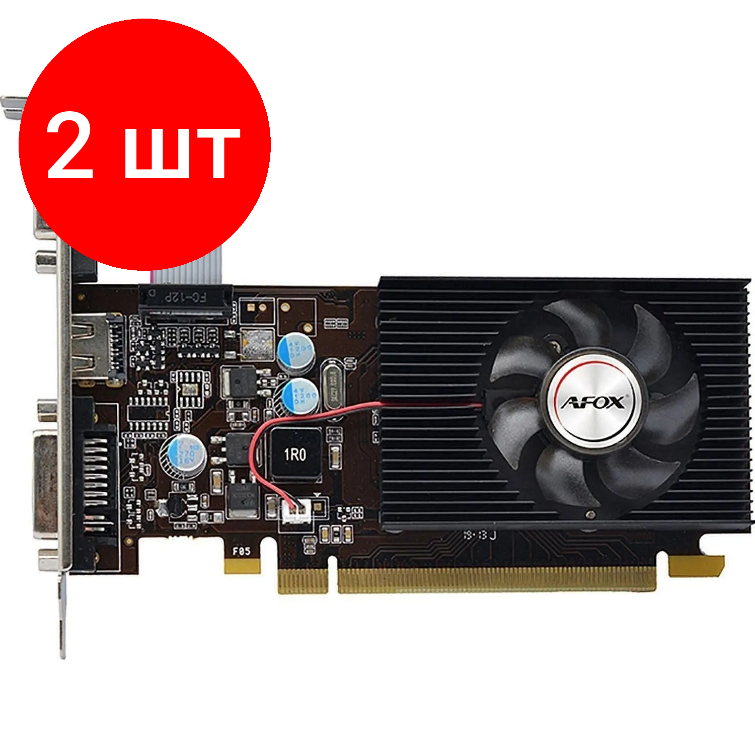Комплект 2 штук, Видеокарта Afox G210 0.5GB GDDR3 64bit VGA DVI HDMI (AF210-512D3L3-V2)