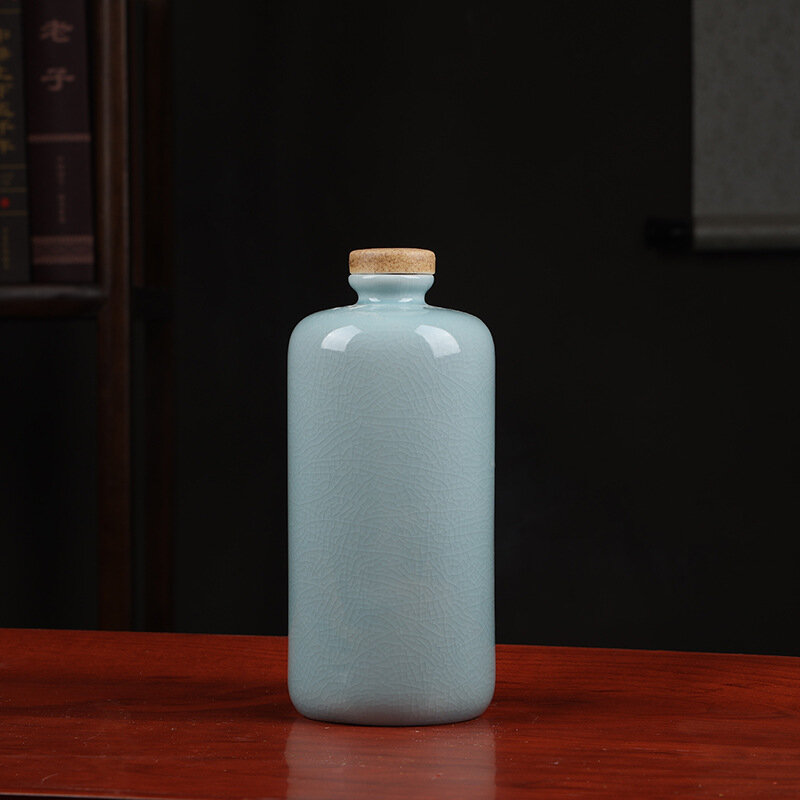 Керамическая бутылка Jingdezhen 0.5kg для домашнего виноделия, пустая бутылка для вина, герметичная бутылка для вина, винный кувшин, 500 мл