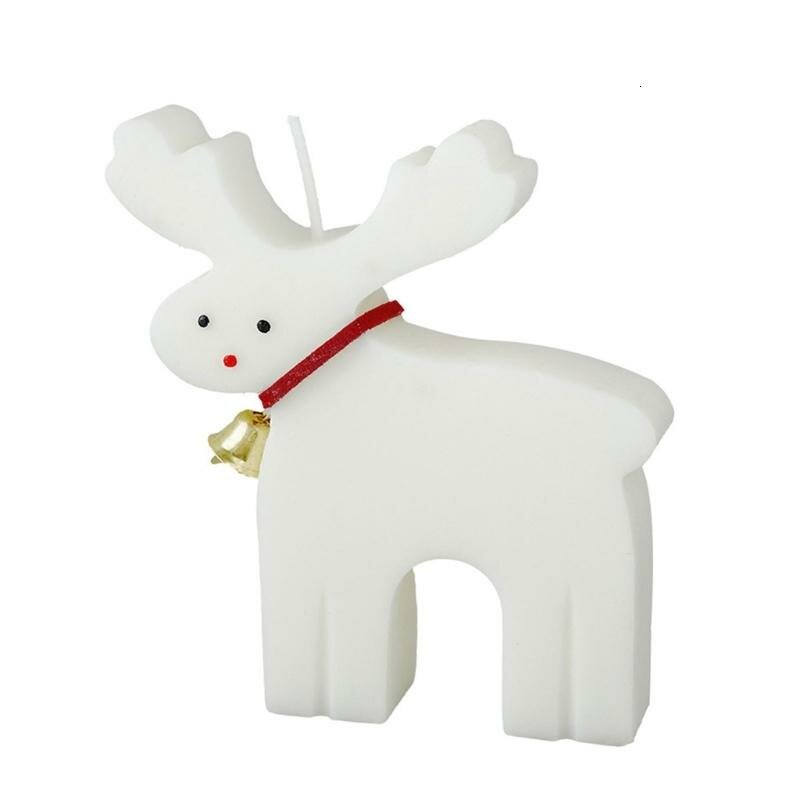 Свечка в фигурке оленя из соевого воска, Белый