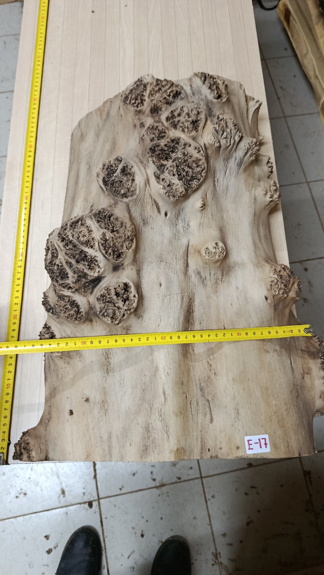 Спил из карагача, каповый, 50х18х5см(Е34)высушенный , влажность 8%