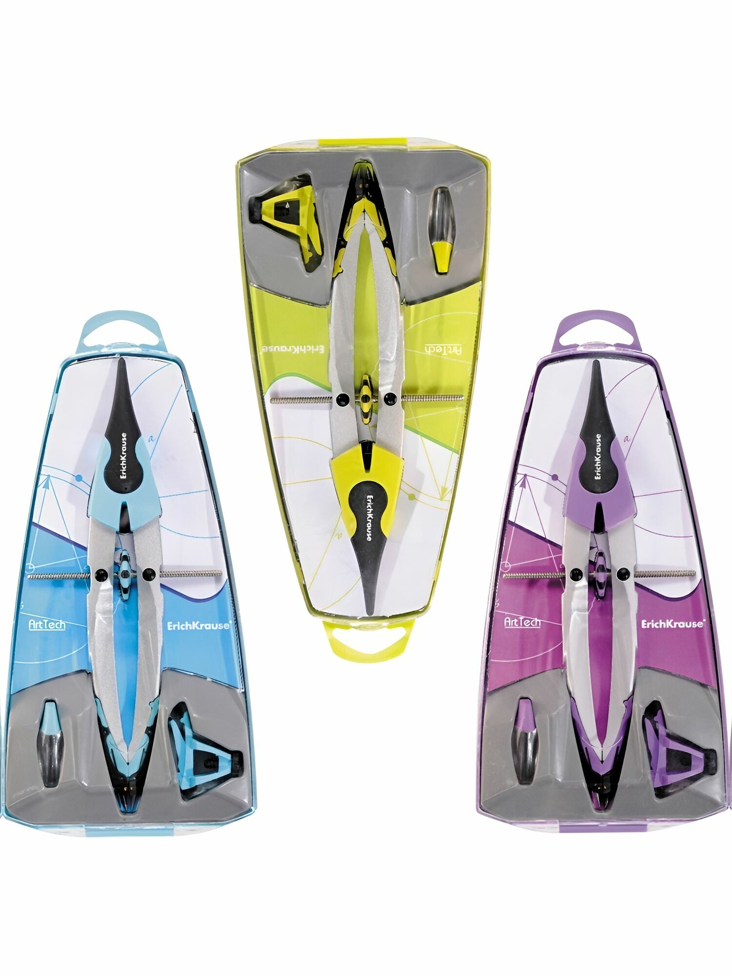 Готовальня ErichKrause ArtTech 178мм. с аксессуарами, 3 предмета