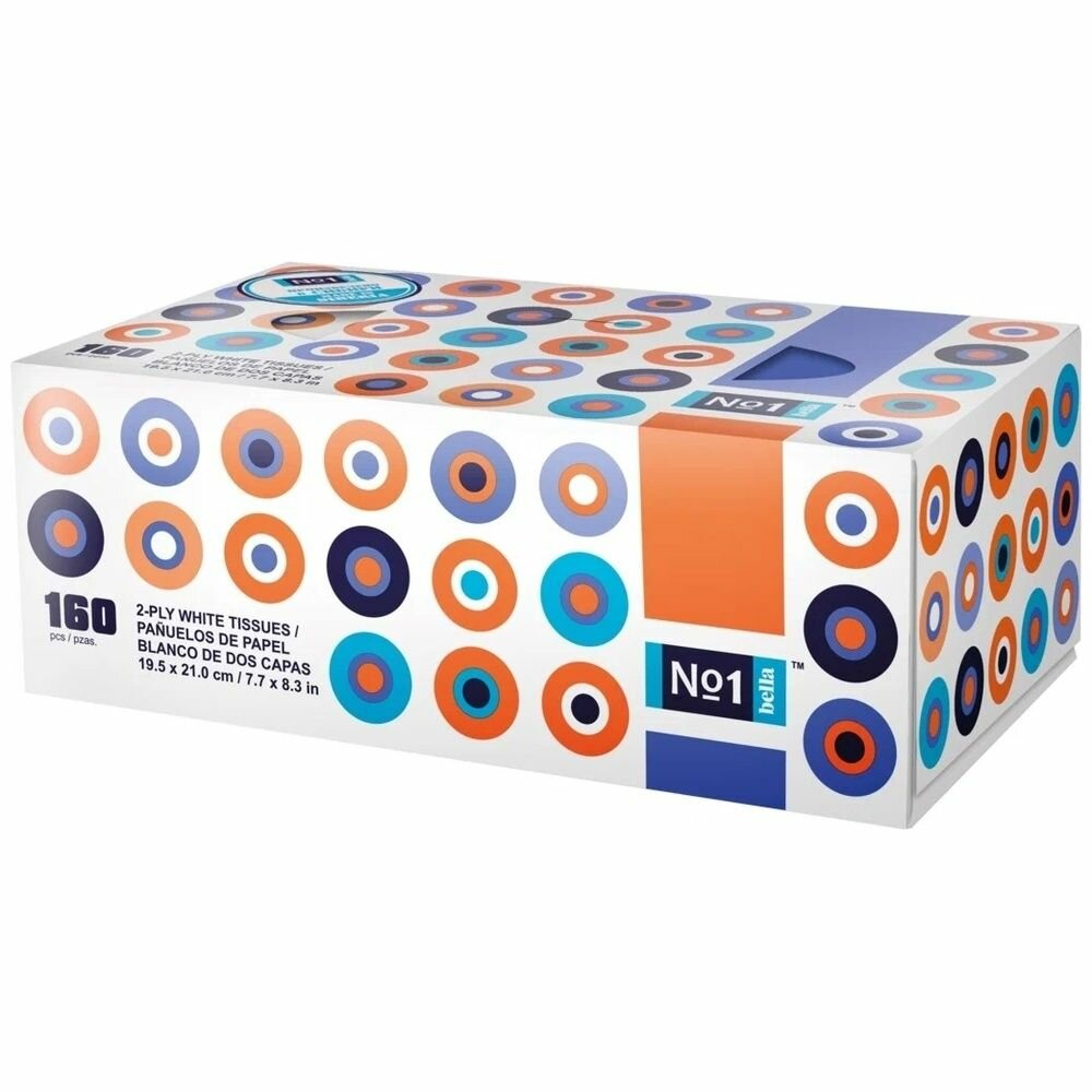 Косметические платочки BELLA двухслойные, №1, 160 шт