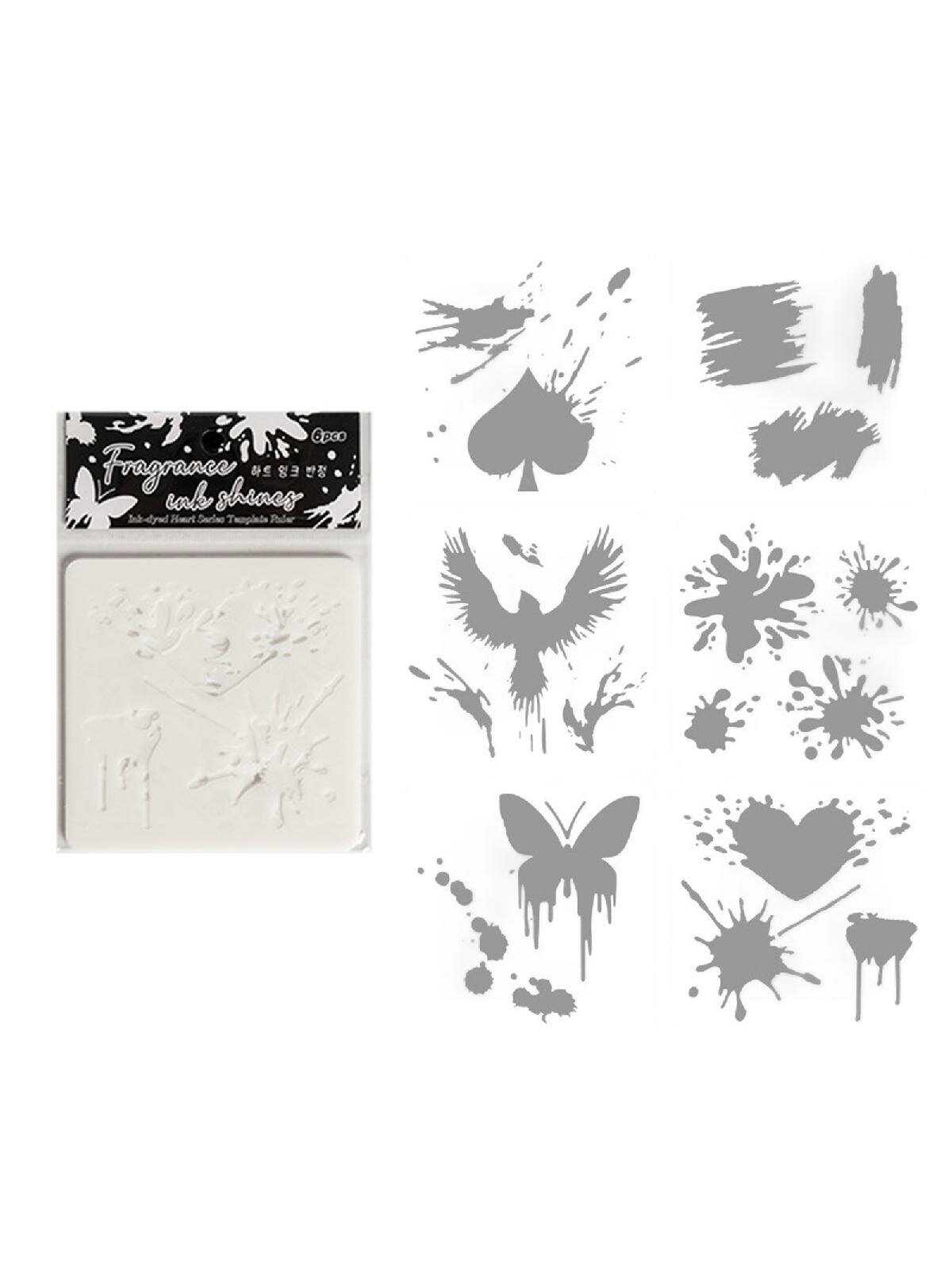 6 Шт Трафареты с Чернильными Точками Шаблоны Для Рисования Выдалбливают Трафареты Для Рисования