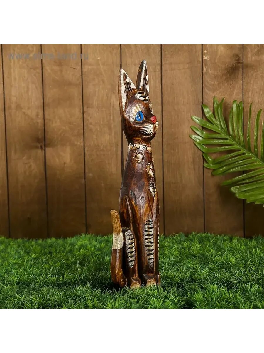 Деревянный сувенир «Кошка» 35 см — яркое украшение