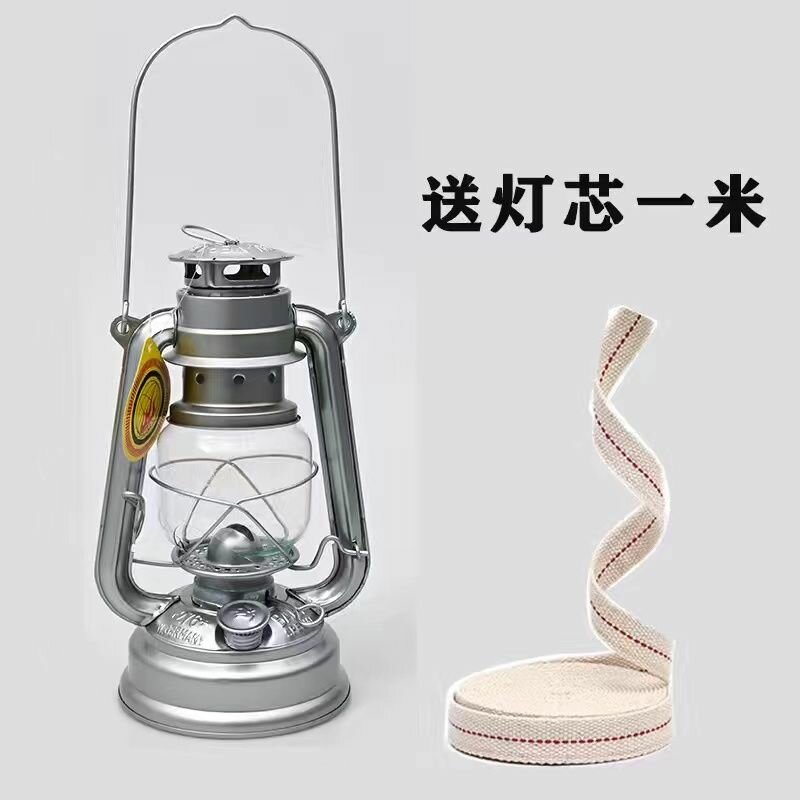 Керосиновая лампа Немецкие старые винтажные кемпинговые керосиновые лампы，серебристый