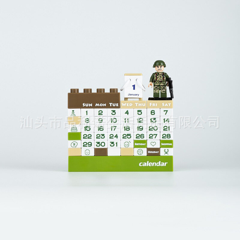 Календарь на столе с вечным календарем из строительных блоков, креативный простой DIY настольный календарь, корпоративный рекламный подарок, оптовая продажа с логотипом