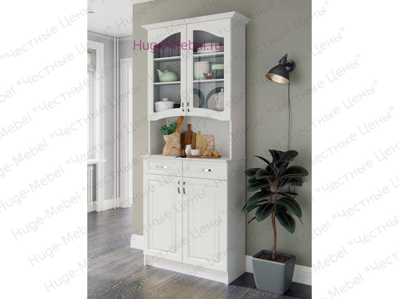 Буфет "Прованс-08" клен белый Huge Mebel . Ширина 800 Высота 2150. Шкафы распашные