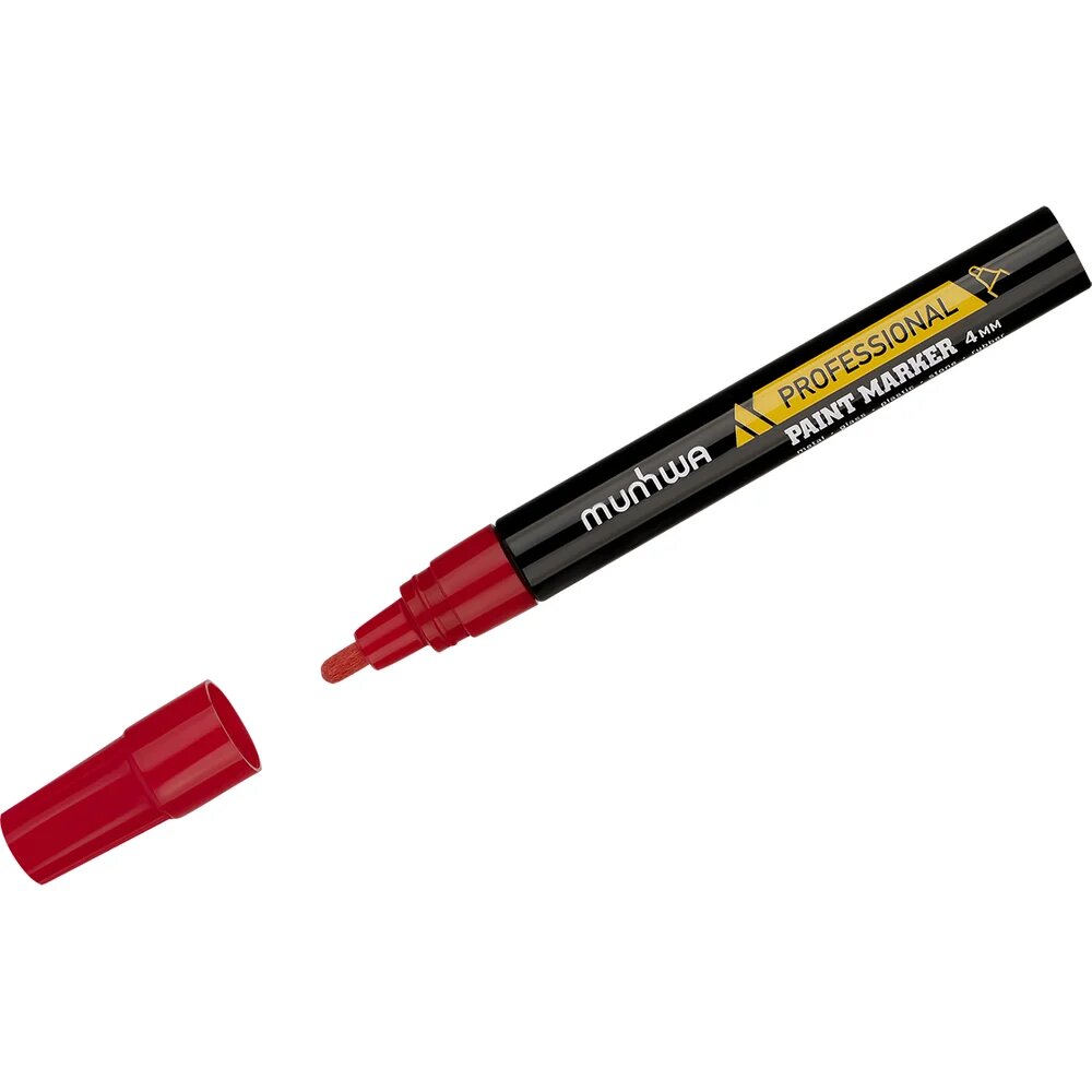 Маркер-краска Munhwa Professional Paint Marker красная, 4мм, нитро-о, 12 шт. РРМ-03