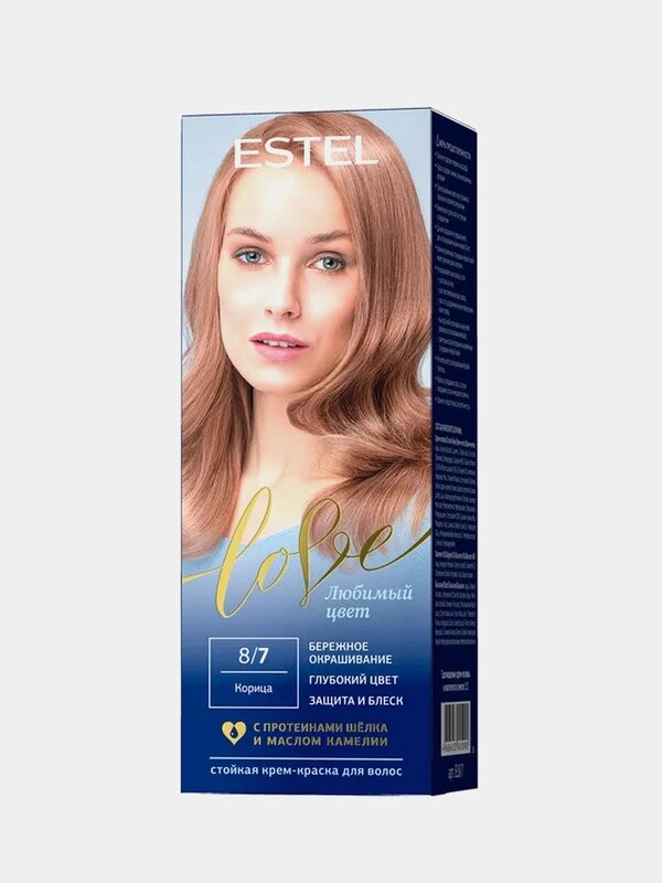 Стойкая крем-краска для волос ESTEL LOVE Корица, 8/7