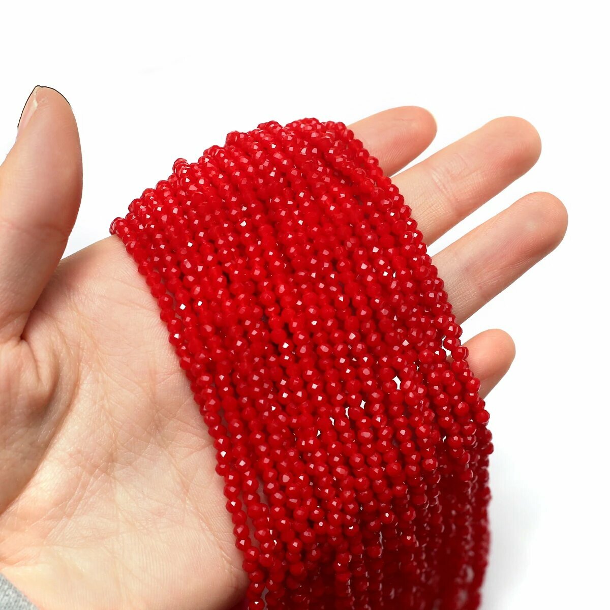 Бусины из красного шпинеля 3 мм 50 шт.